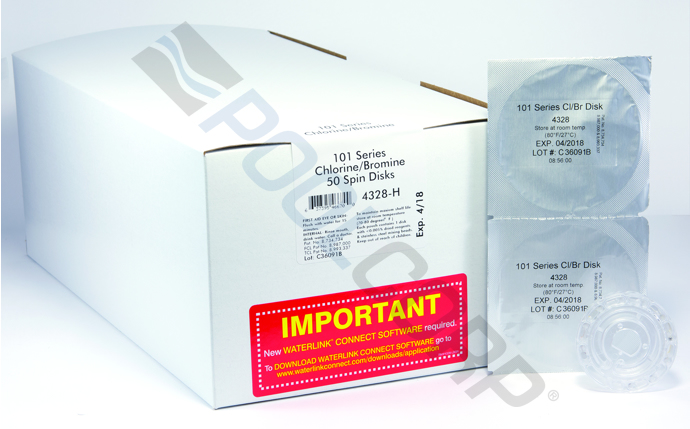 4328-H 50/BX CHLORINE/ BROMINE, WATERLINK SPIN DISK – 24-7 POOLS AND SPAS